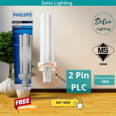 Original Philips Plc 18w 2 Pin Energy Saving Bulb With Sirim Plug In