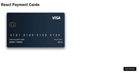 react payment cards examples codesandbox
