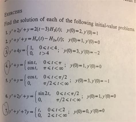 Solved Sult EXERCISES Ind The Solution Of Each Of The Chegg Com