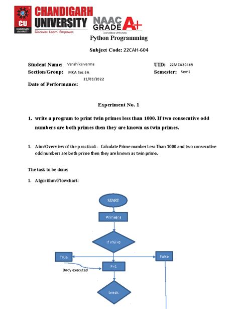 Python Programming Worksheet 11 Twin Primes And Factorial Functions