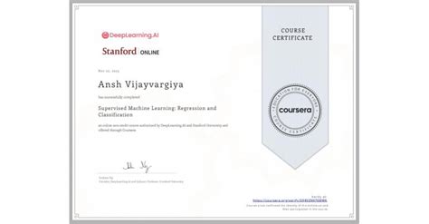 Ansh Vijayvargiya On Linkedin Completion Certificate For Supervised