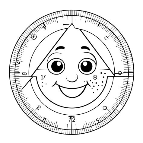 Compass With A Face For Preschoolers Coloring Page Outline Sketch Drawing Vector School Drawing