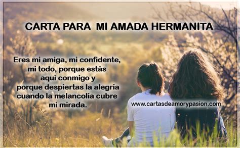 A Mi Amada Hermanita Carta De Amor Para Mi Hermana