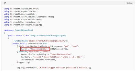 Timer Trigger Azure Function Cosmos Db Input Binding With Dynamic Sql