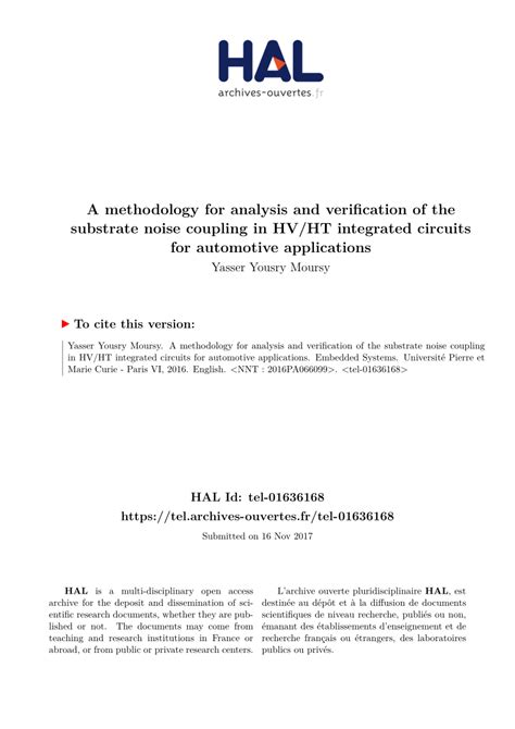 Pdf A Methodology For Analysis And Verification Of The Substrate Noise Coupling In Hvht