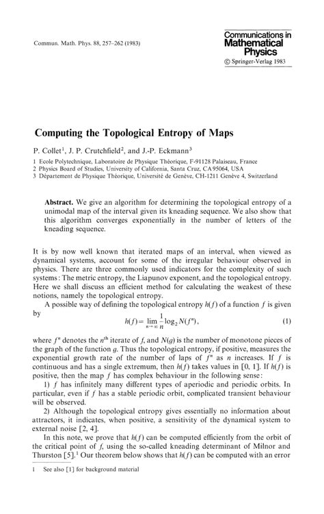 Pdf Computing The Topological Entropy Of Maps