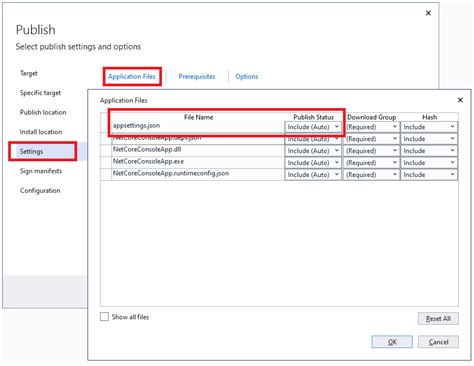 C Click Once Not Installing Appsettings To Users Machine Stack