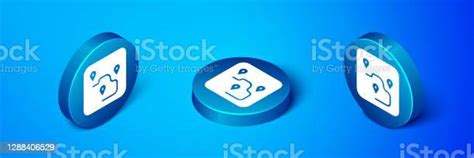 파란색 배경에 격리된 등색 경로 위치 아이콘입니다 맵 포인터 기호입니다 경로 또는 도로의 개념 Gps 네비게이터 파란색 원