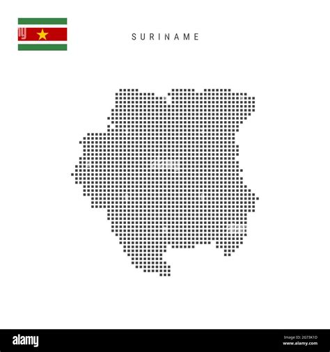 Square Dots Pattern Map Of Suriname Surinamese Dotted Pixel Map With National Flag Isolated On