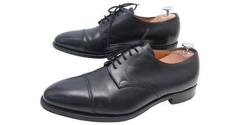 John Lobb Derby Deran Shoes Black Leather Black 8 5e 42 5 Leather Shoes