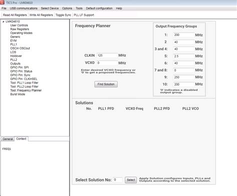 LMK Frequency Grouping Mismatch In TICS Pro Tool With That Of Datasheet Information