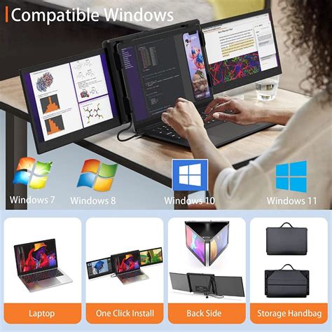 หน ้ าจอ Extender จอแสดงผลสําหรับแล ็ ปท ็ อปคอมพิวเตอร ์ แบบพกพา Splitter Pc Office Electronics