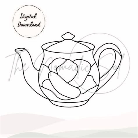 Teapot With Rose Pattern Stained Glass Pdf Png Digital File Etsy Teapot With Rose Pattern Stained Glass Pdf Png Digital File Etsy