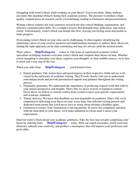 Thesis Writers Block Pdf Thought Writers Block