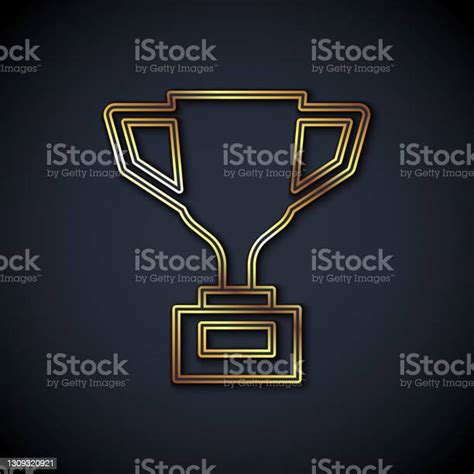 검은 색 배경에 고립 된 자전거 아이콘골드 라인 어워드 컵 우승자 트로피 기호 챔피언십 또는 경쟁 트로피 스포츠 성취 벡터 1위에 대한 스톡 벡터 아트 및 기타 이미지