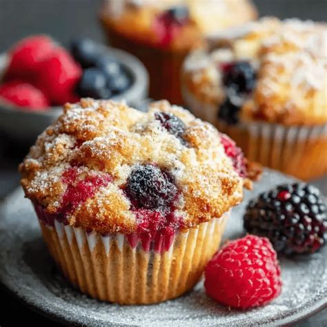 Bakery Style Mixed Berry Muffins