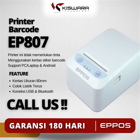 Jual Printer Barcode Label Harga And Resi Thermal Eppos Ep807 Usb