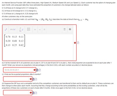 Solved An Internet Service Provider ISP Offers Three Chegg Com