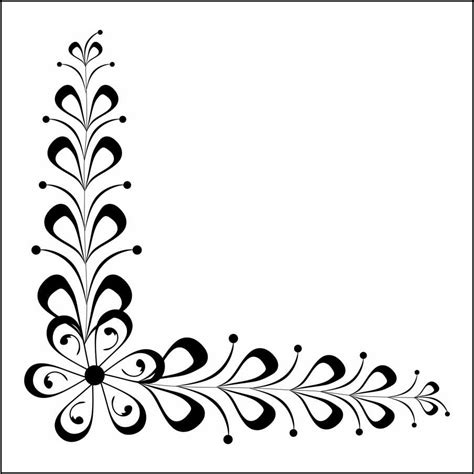 Black And White Flower Corner Design