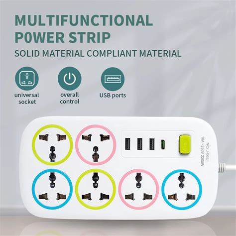 Universal Power Socket Extension Cable Moveable Multi Function Socket