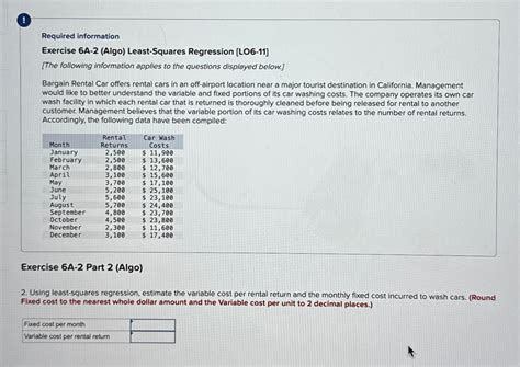Solved Required Informationexercise 6a 2 Algo