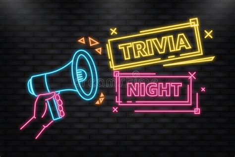 Neon Icon Trivia Night Banner In Flat Style Stock Vector Illustration Of Quiz Cool 245818616