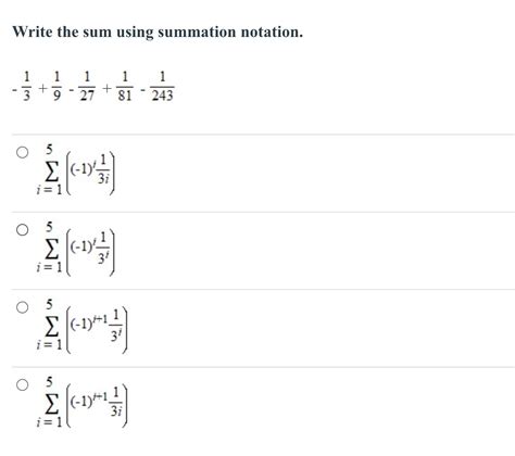 solved write the sum using summation