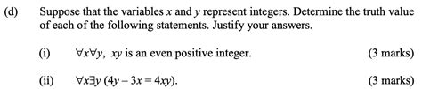 Solved D Suppose That The Variables X And Y Represent Chegg Com