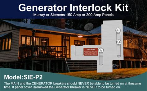 Generator Interlock Kit Compatible With Murray Or Siemens 150 Amp Or