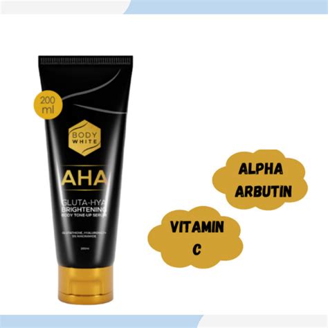 Jual Body White Aha Gluta Hya Brightening Body Tone Up Serum 200ml Shopee Indonesia