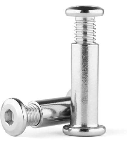 Uxcell 10pcs 5mmx8mm Nickel Plated Binding Chicago Screw Post For Album