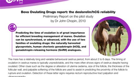 Ovulating Drugs Report The Deslorelinhcg Reliability