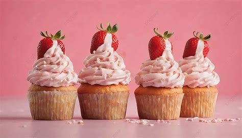 딸기 컵케이크 크림 디저트 딸기 컵케익 디저트 배경 일러스트 및 사진 무료 다운로드 Pngtree
