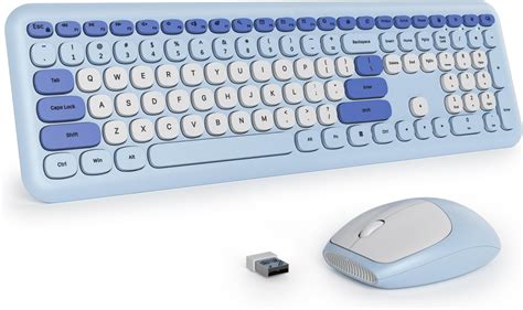 Surmen Blue Keyboard And Mouse Wireless Cute Wireless