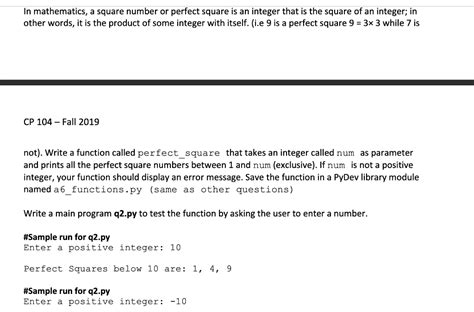 Solved In Mathematics A Square Number Or Perfect Square Is Chegg
