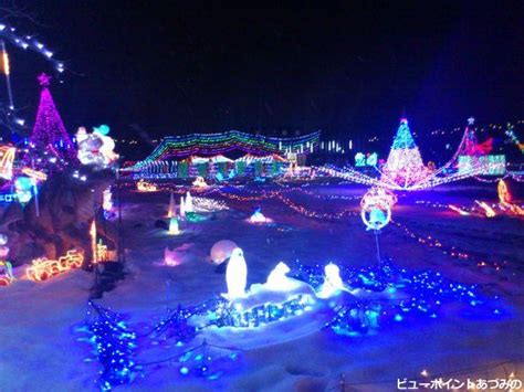 雪のイルミネーション 安曇野の風景写真 ビューポイントあづみの