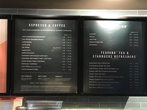 Starbucks Menu