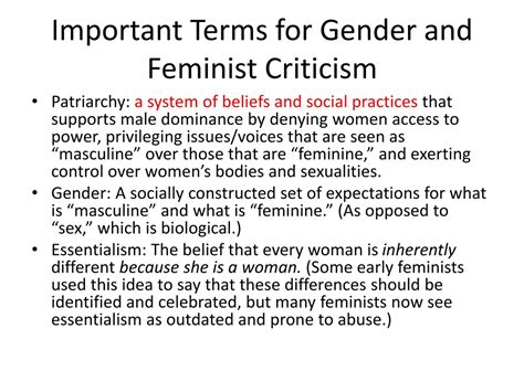 Ppt Unpacking Feminist And Gender Criticism Literary Insights