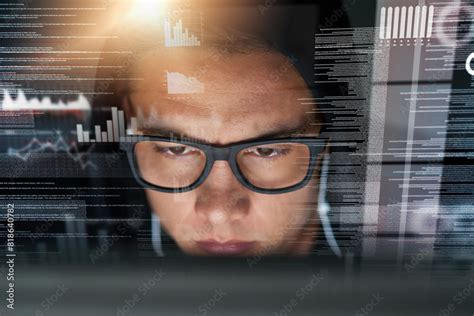 Hacker Overlay And Screen For Cybersecurity Crime Digital And Computer Technology Fraud And