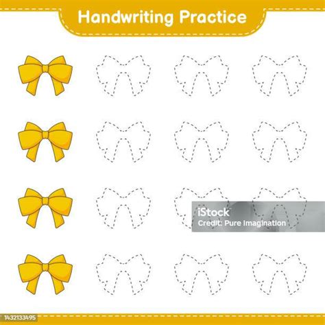 필기 연습 리본의 추적 라인 교육 어린이 게임 인쇄 가능한 워크 시트 벡터 일러스트 레이 션 0명에 대한 스톡 벡터 아트 및 기타 이미지 Istock