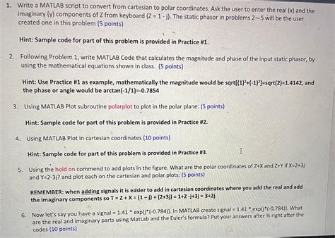 Solved Write A MATLAB Script To Convert From Cartesian Chegg