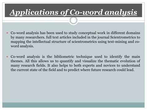 Co Word Analysis Ppt