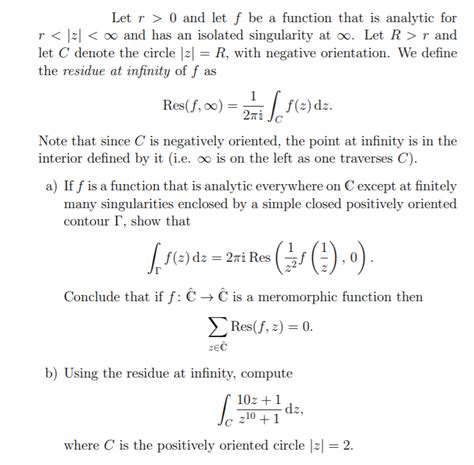Solved Letr 0 And Let F Be A Function That Is Analytic For Chegg Com