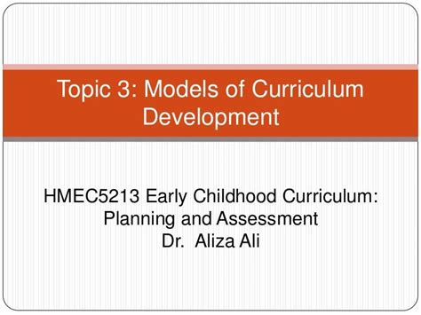 Models Of Curriculum Development