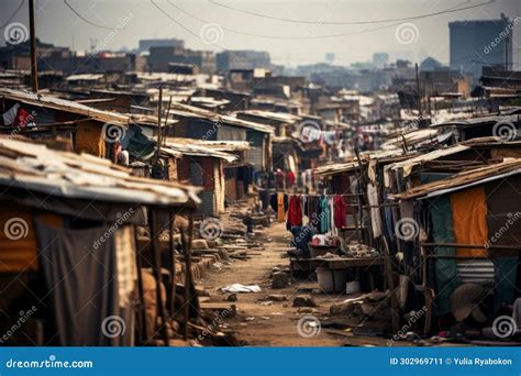 Deprived People Living In Poverty Background Generate Ai Stock