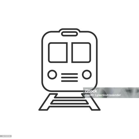 플랫 스타일의 지하철 아이콘입니다 흰색 고립 된 배경에 지하철 벡터 일러스트를 훈련 철도화물 사업 개념 관광에 대한 스톡 벡터