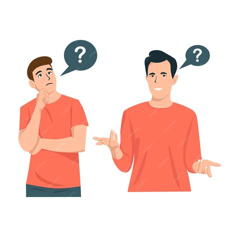 Premium Vector Confused Thinking Personvector Flat Illustration