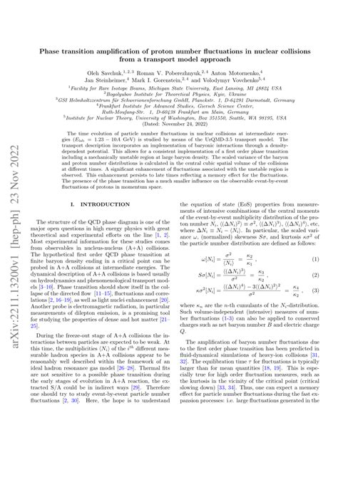 Pdf Phase Transition Amplification Of Proton Number Fluctuations In