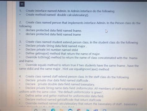 Solved 11 1 Create Interface Named Admin In Admin