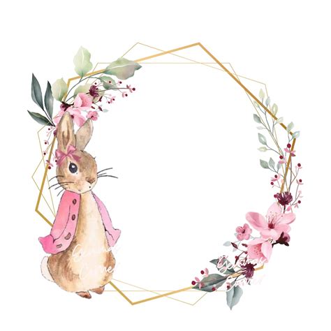 Flopsy Bunny Png Pink Peter The Rabbit Floral Ring Flopsy Frame Png